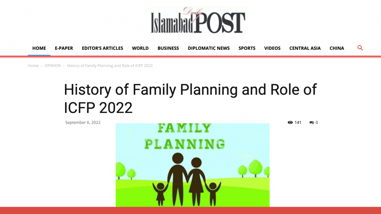 History of Family Planning and Role of ICFP 2022 - ICFP